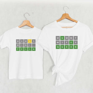 Mummy And Mini Fella Word Game Matching T-Shirts